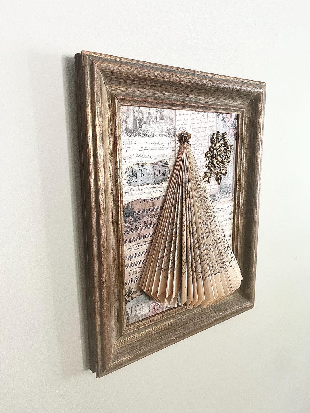 Folded Book Christmas Tree: Shabby Chic French Holiday Decor - Etsy