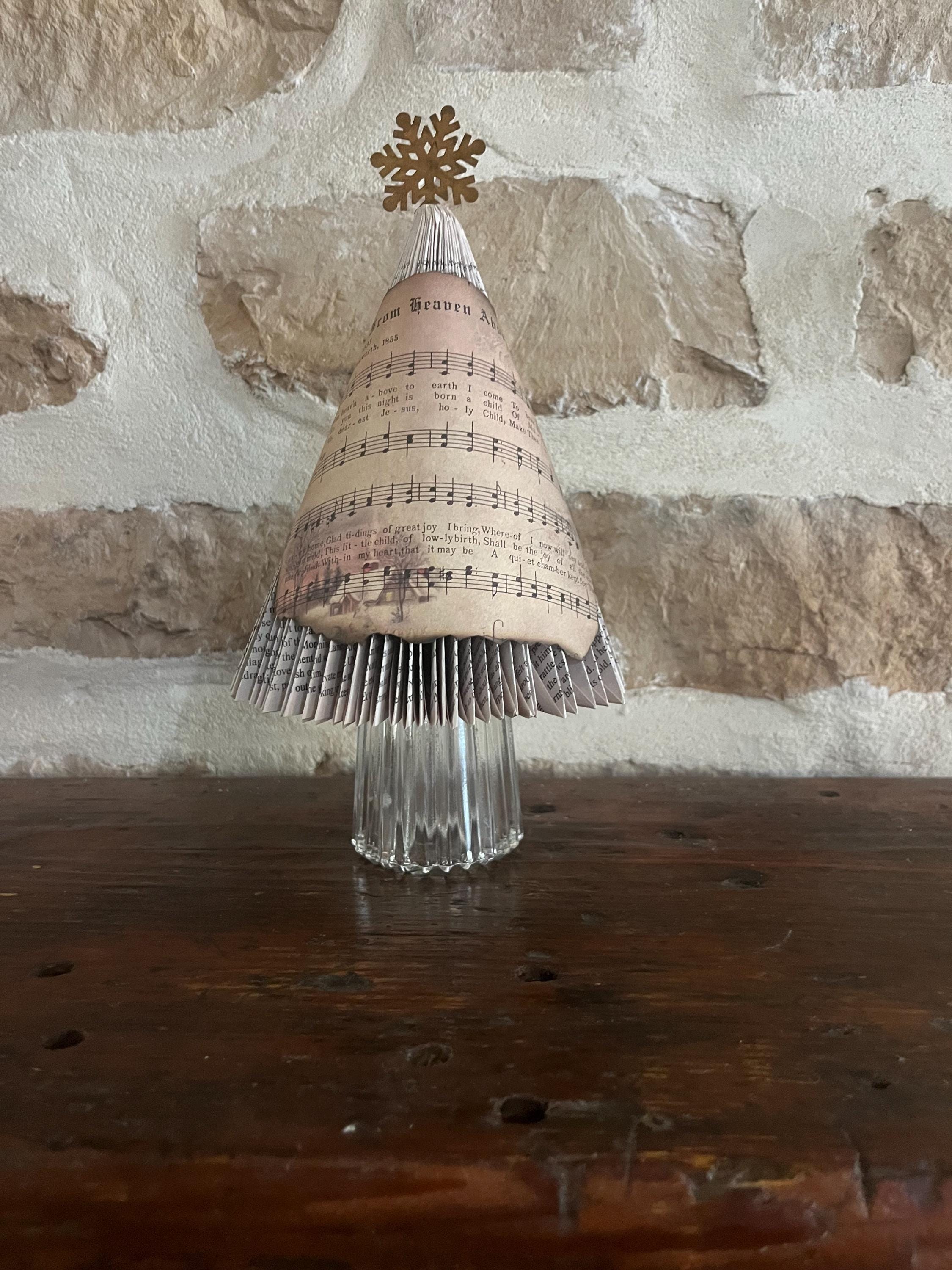 Folded Book Page Christmas Tree: Rustic Snowflake Topper - Etsy