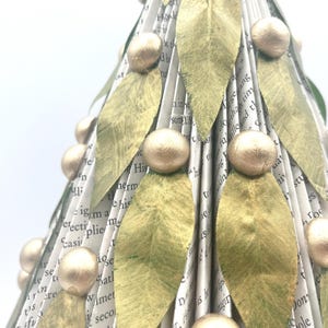 Handmade Folded Book Christmas Tree: Gold Leaf Holiday Decor - Etsy