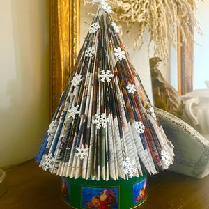 Handmade Folded Book Page Christmas Tree: Rustic Santa Decor - Etsy