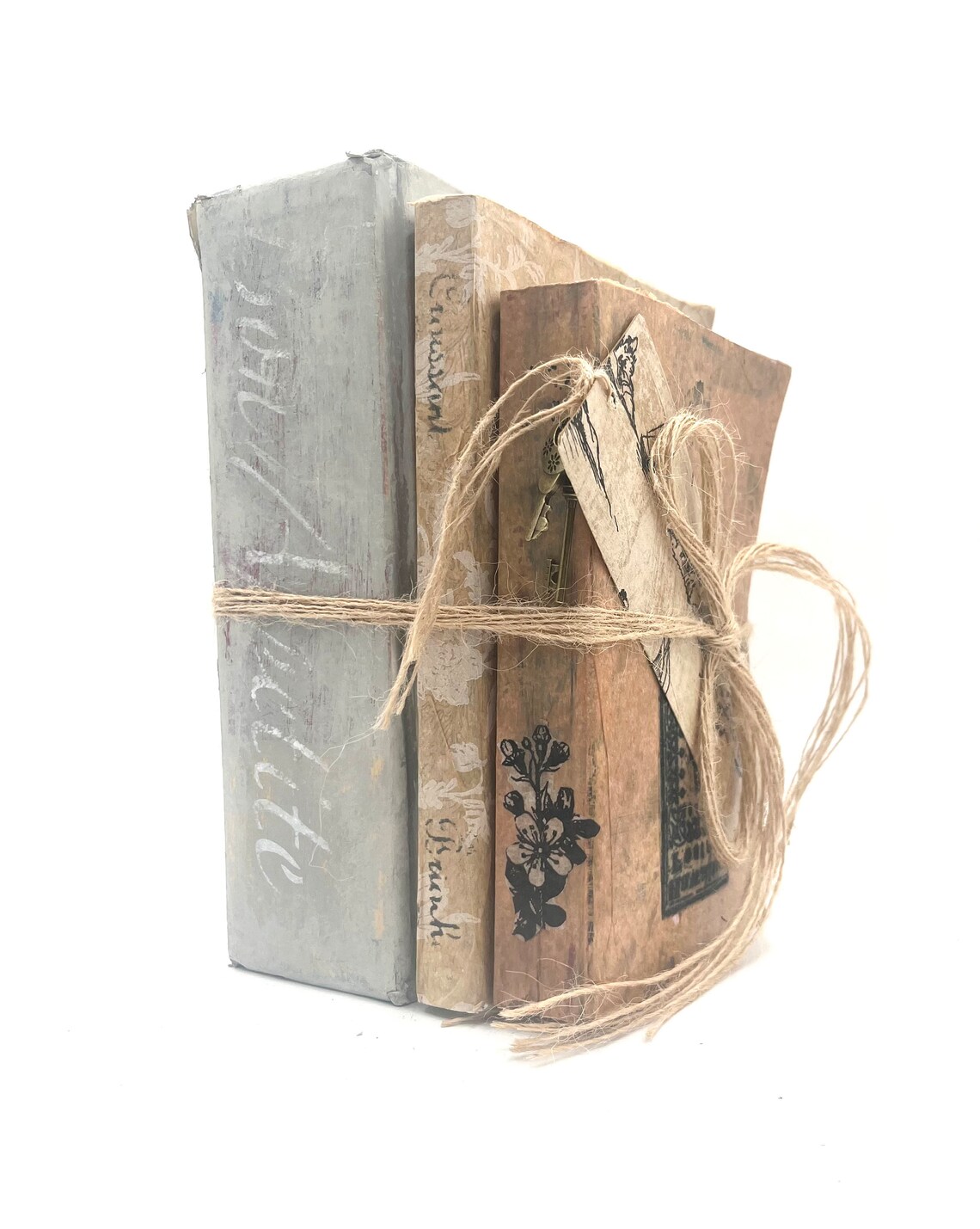 Decorative Book Stack, Book Bundle, Tan, Gray, Blue, Farmhouse, English ...