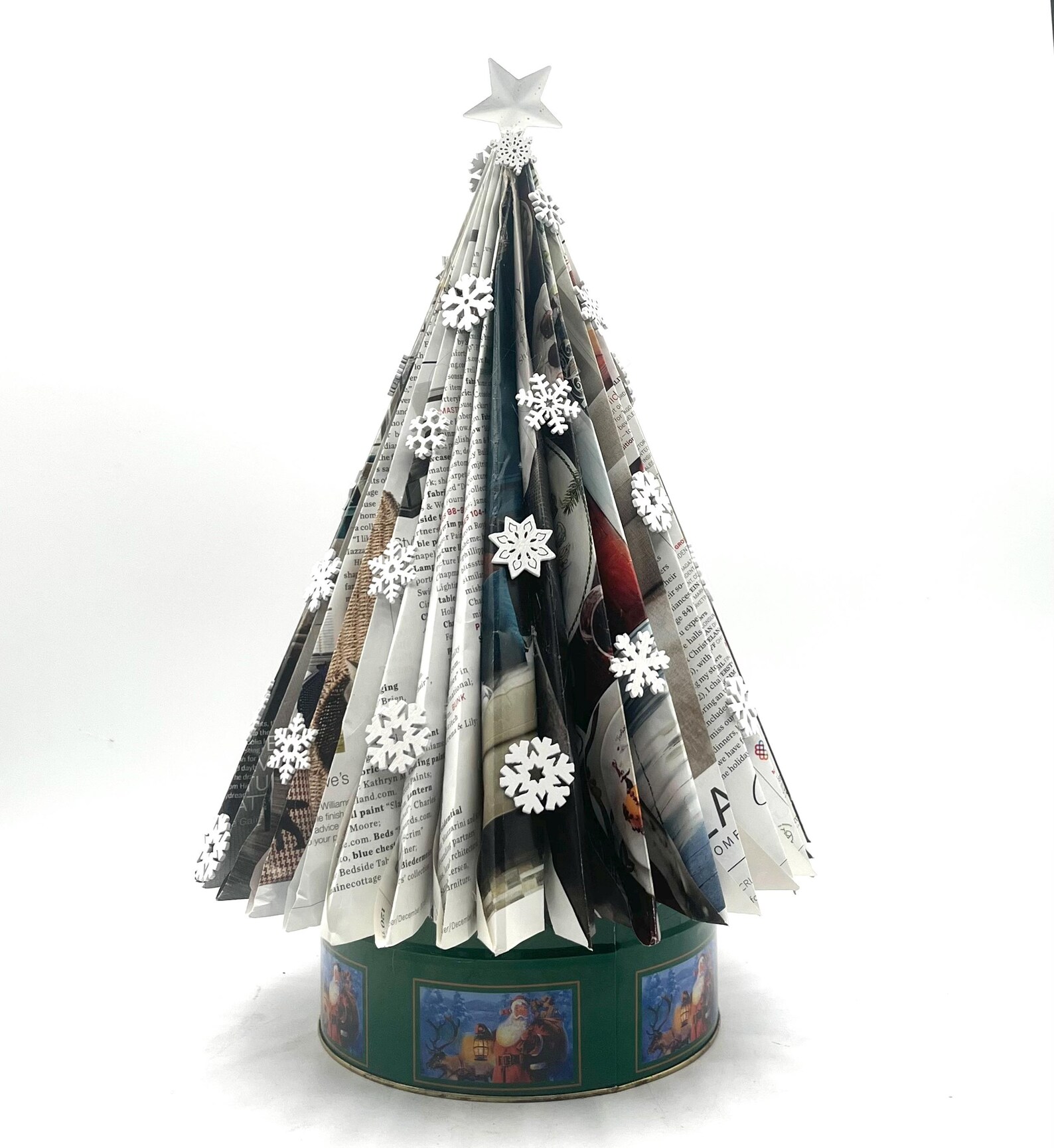 Handmade Folded Book Page Christmas Tree: Rustic Santa Decor - Etsy