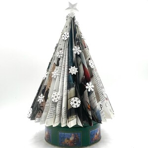 Handmade Folded Book Page Christmas Tree: Rustic Santa Decor - Etsy