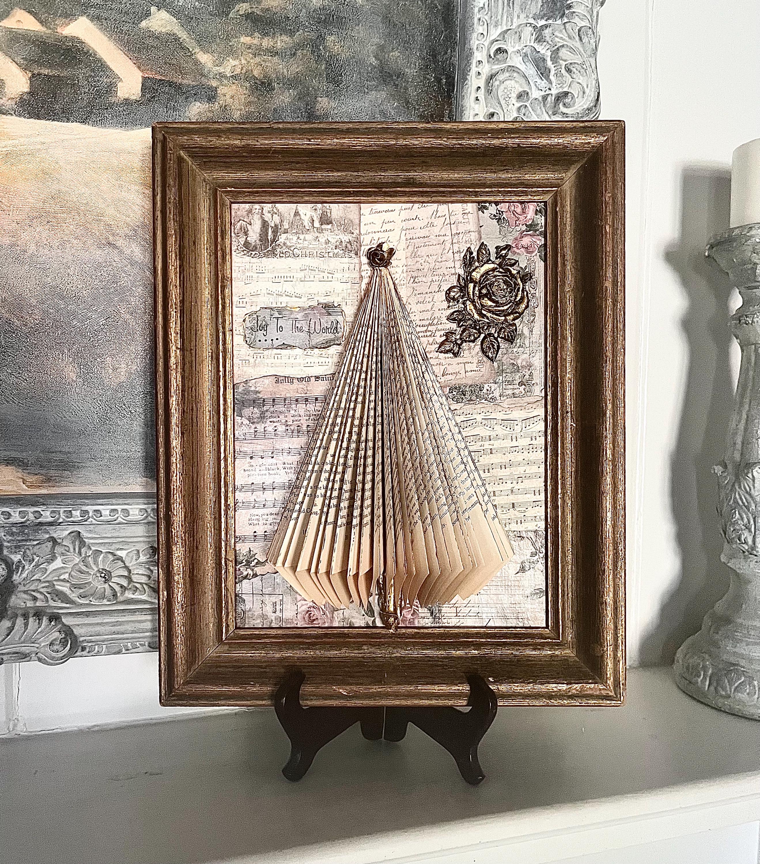 Folded Book Christmas Tree: Shabby Chic French Holiday Decor - Etsy