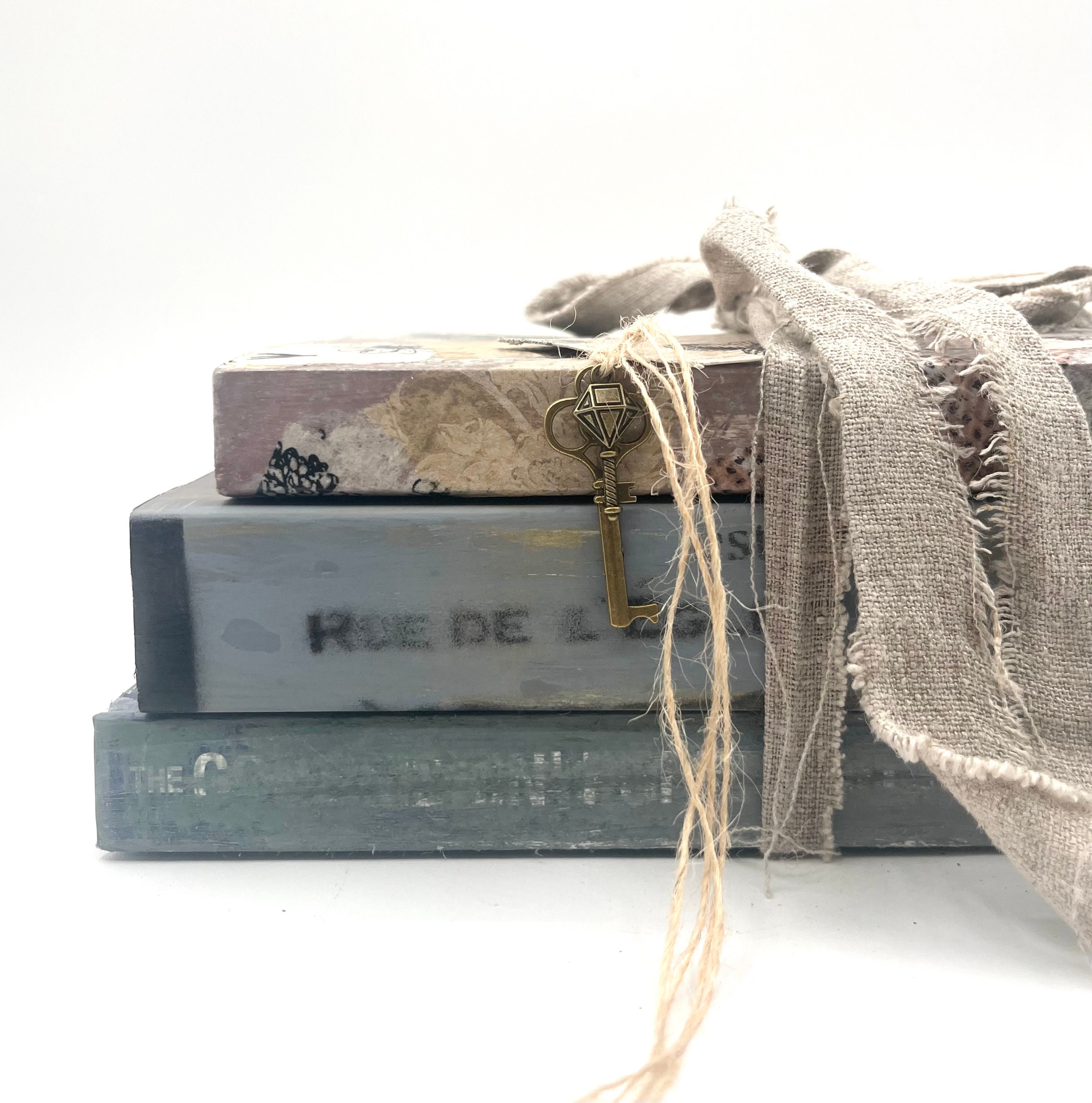 Decorative Book Stack, Book Bundle, Blue Gray, Farmhouse, Cottage ...