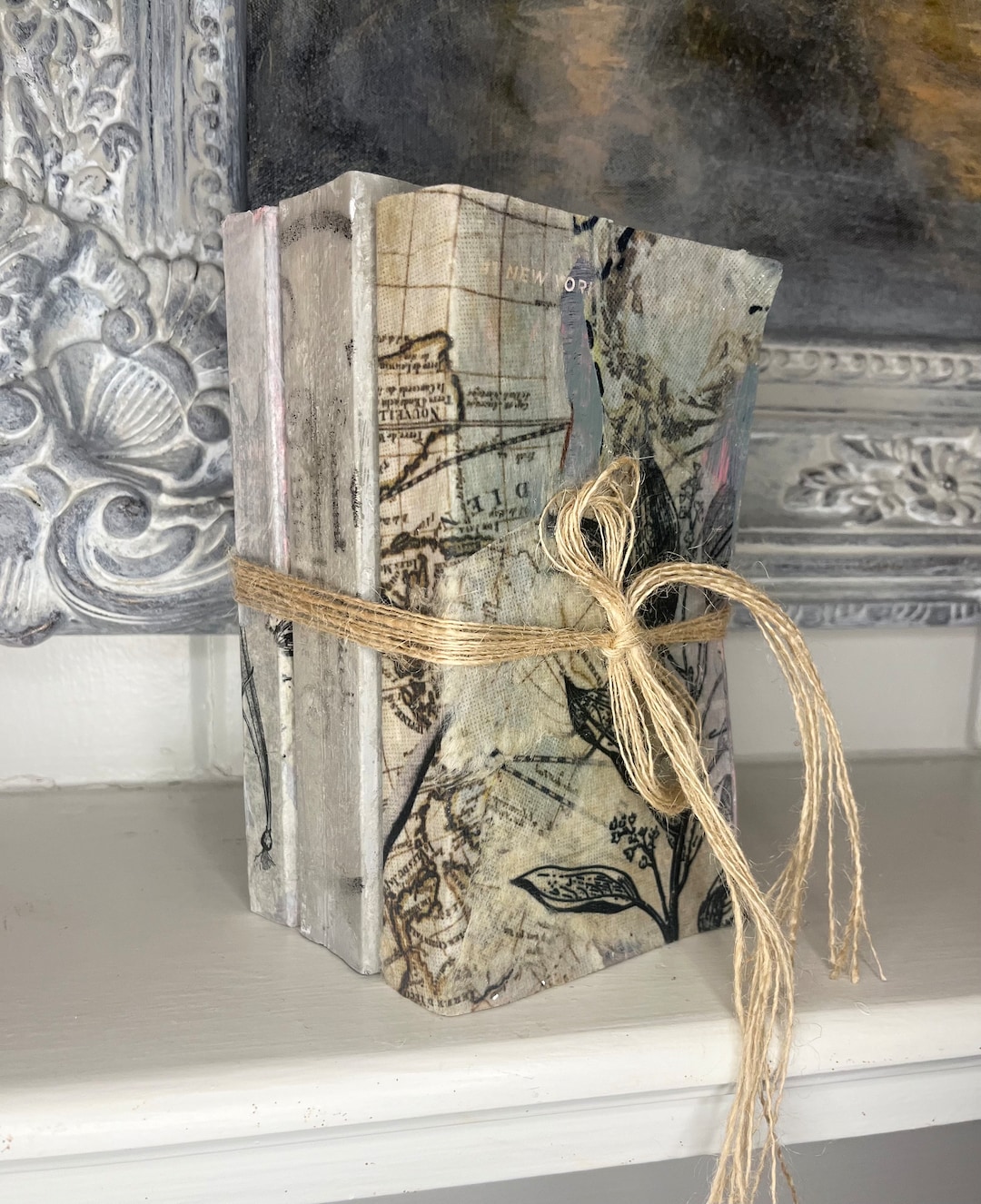 Decorative Book Stack, Book Bundle, Tan, Gray, Blue, Farmhouse, Cottage ...