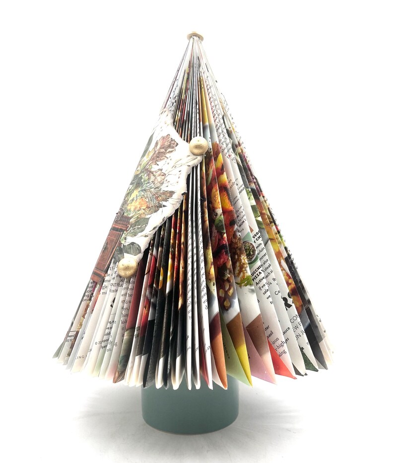 Folded Magazine Christmas Tree: Shabby Chic Tabletop Decor - Etsy