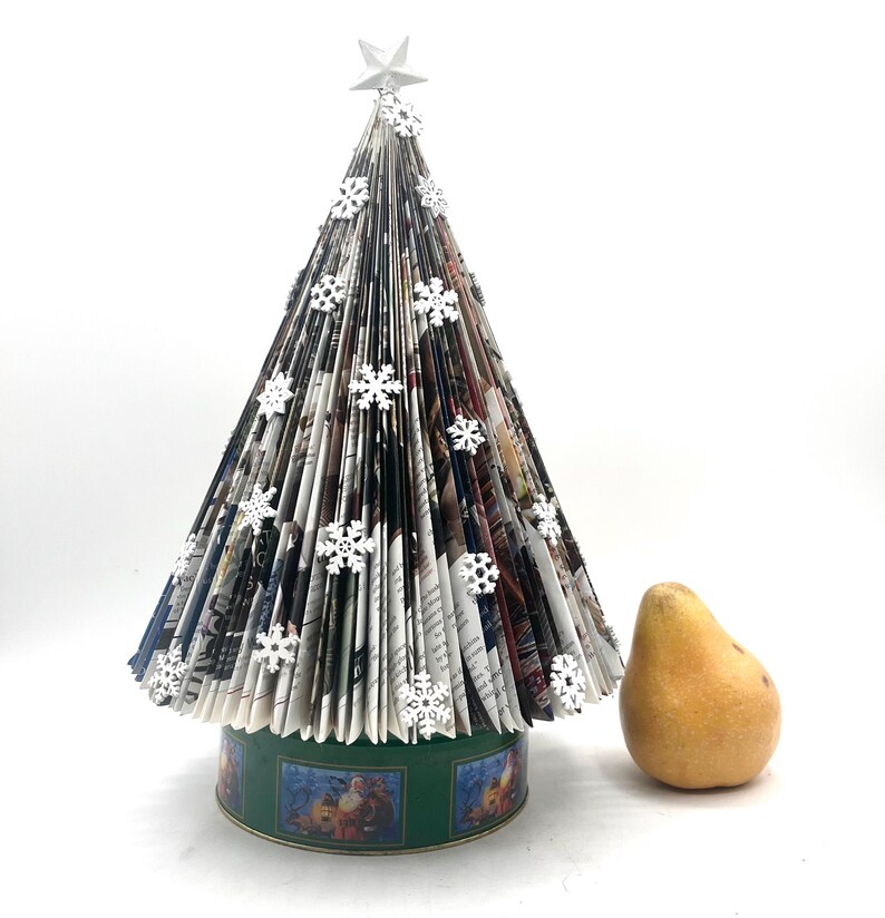 Handmade Folded Book Page Christmas Tree: Rustic Santa Decor - Etsy