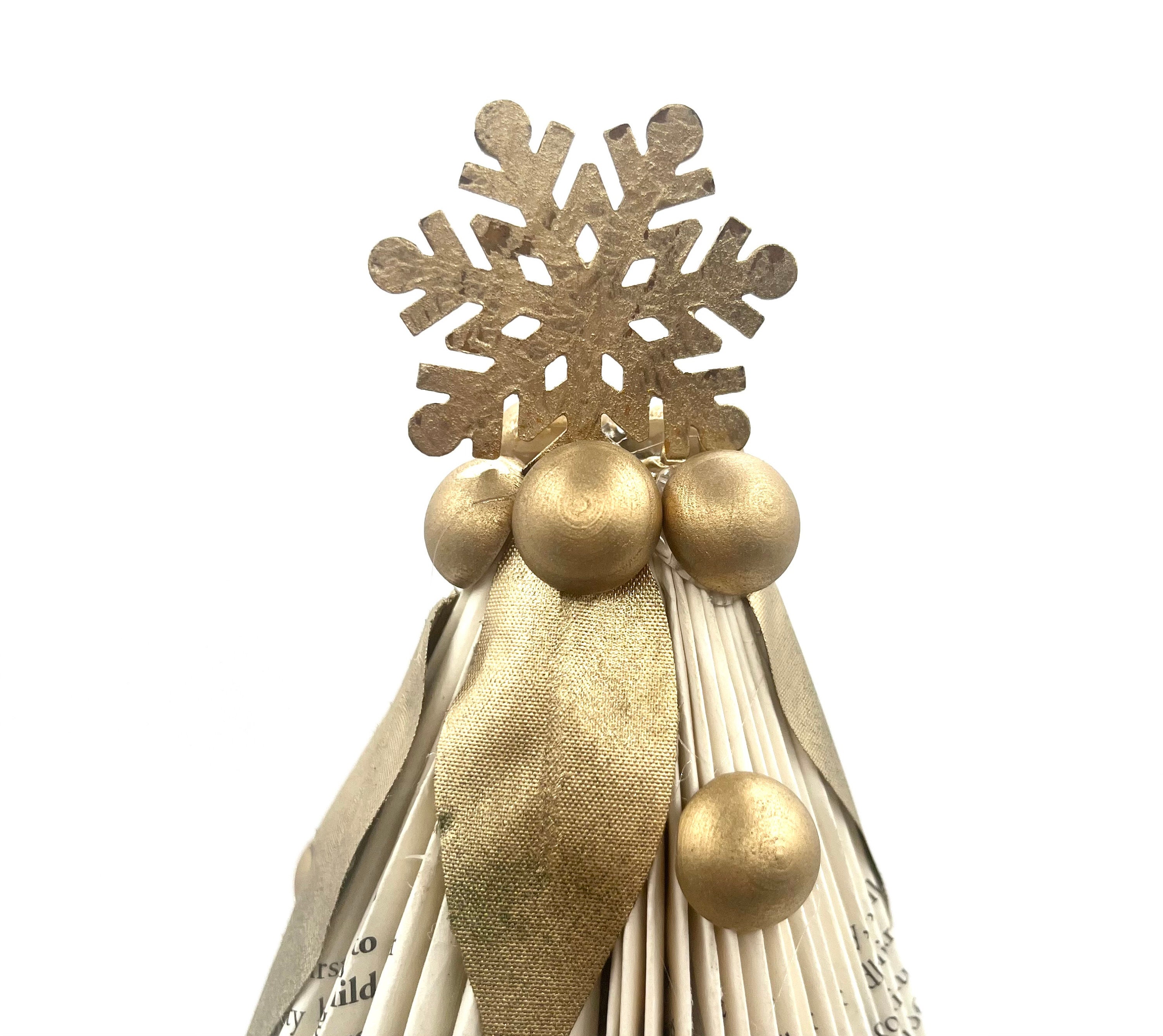 Folded Book Christmas Tree, Gold Christmas Tree, Shabby Chic. Rustic ...