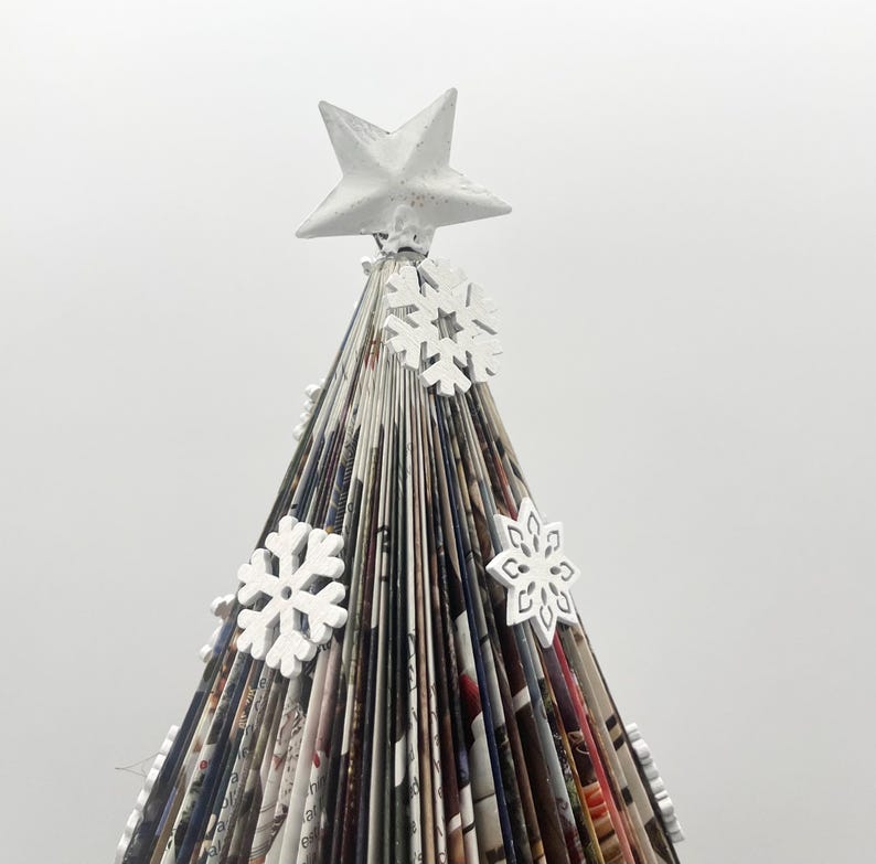 Handmade Folded Book Page Christmas Tree: Rustic Santa Decor - Etsy