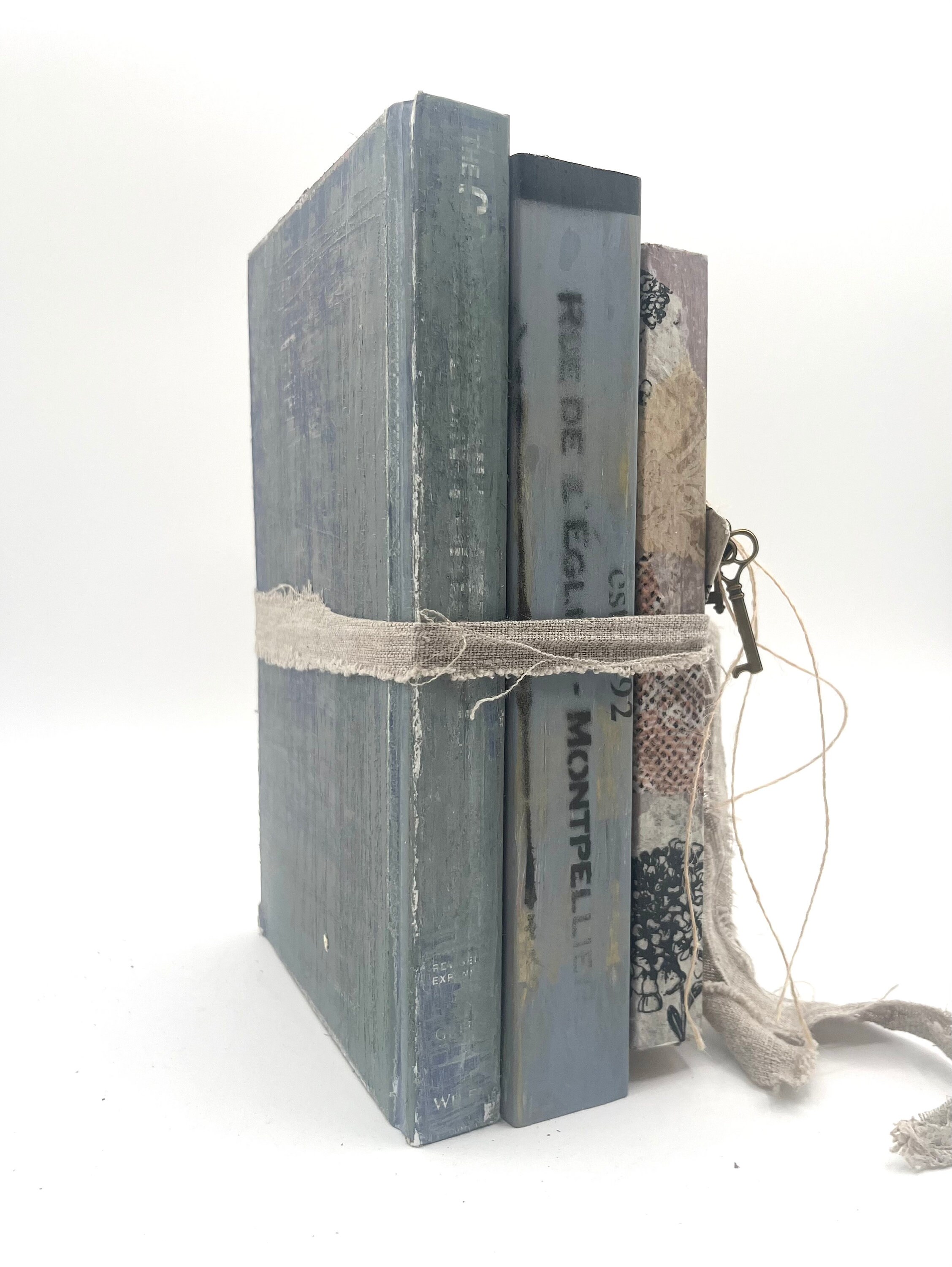 Decorative Book Stack, Book Bundle, Blue Gray, Farmhouse, Cottage ...