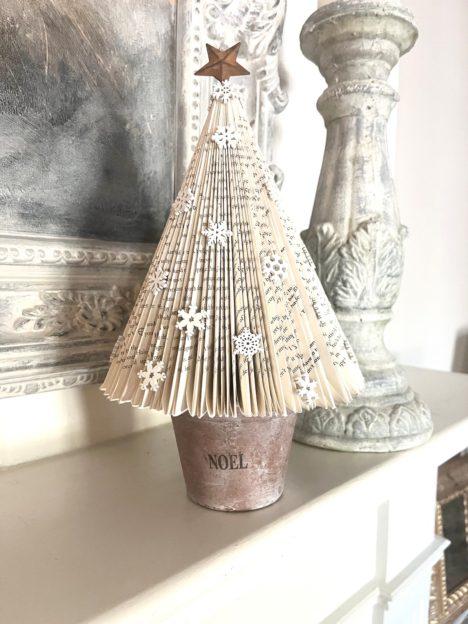 Folded Book Page Christmas Tree: Shabby Chic Rustic Holiday Decor - Etsy