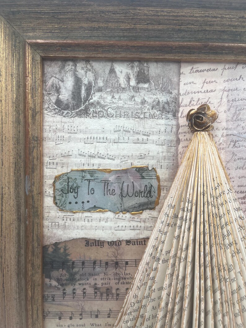 Folded Book Christmas Tree: Shabby Chic French Holiday Decor - Etsy