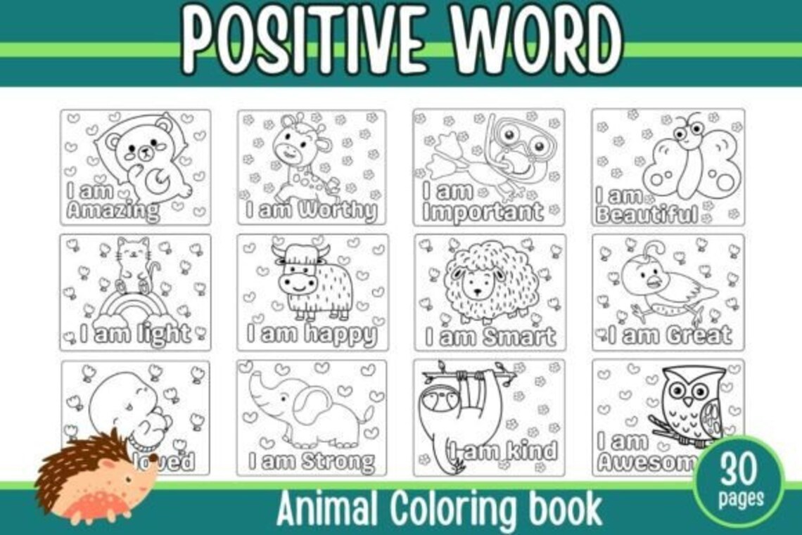 Coloring Book Positive Affirmation - Etsy