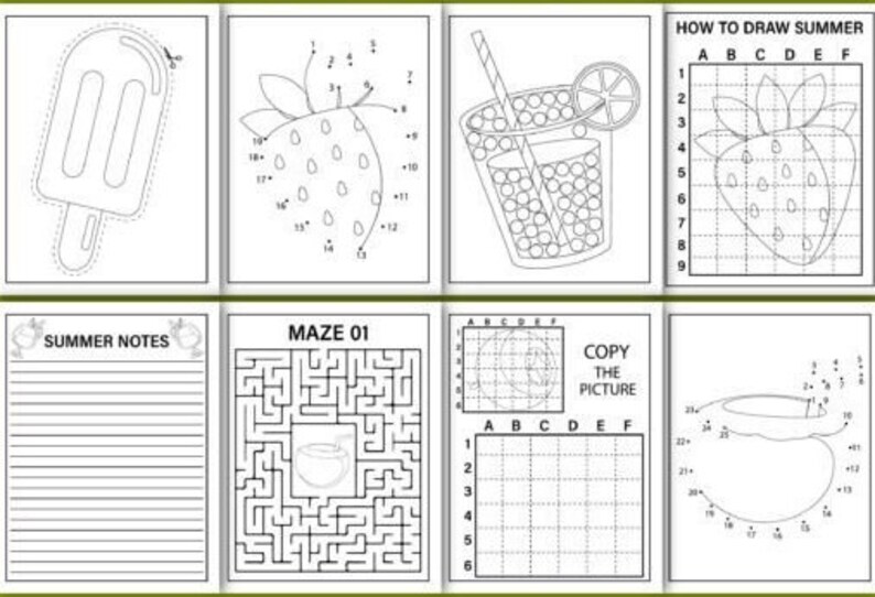 Summer Activity Book for Kids - Etsy