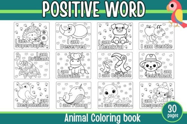 Coloring Book Positive Affirmation - Etsy
