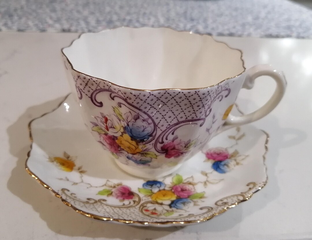 Rare Paragon Decagon Dainty Tea Cup and Saucer Set Double Warrant ...