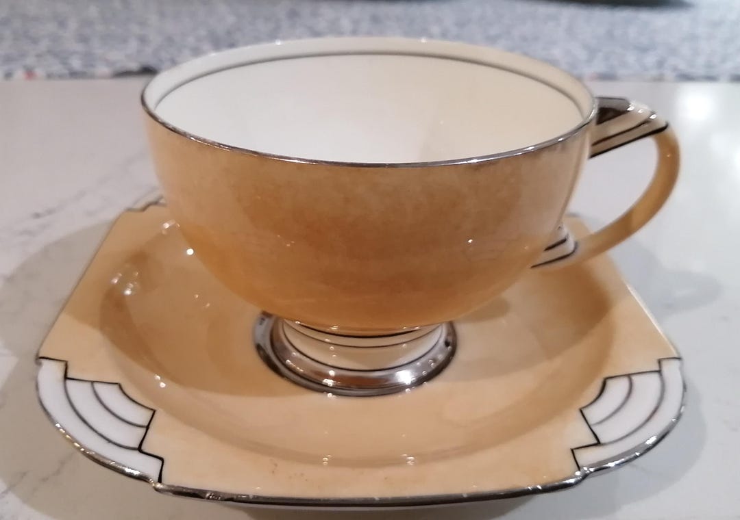 Rare Royal Paragon Art Deco Style Tea Cup and Saucer Set With Bold ...