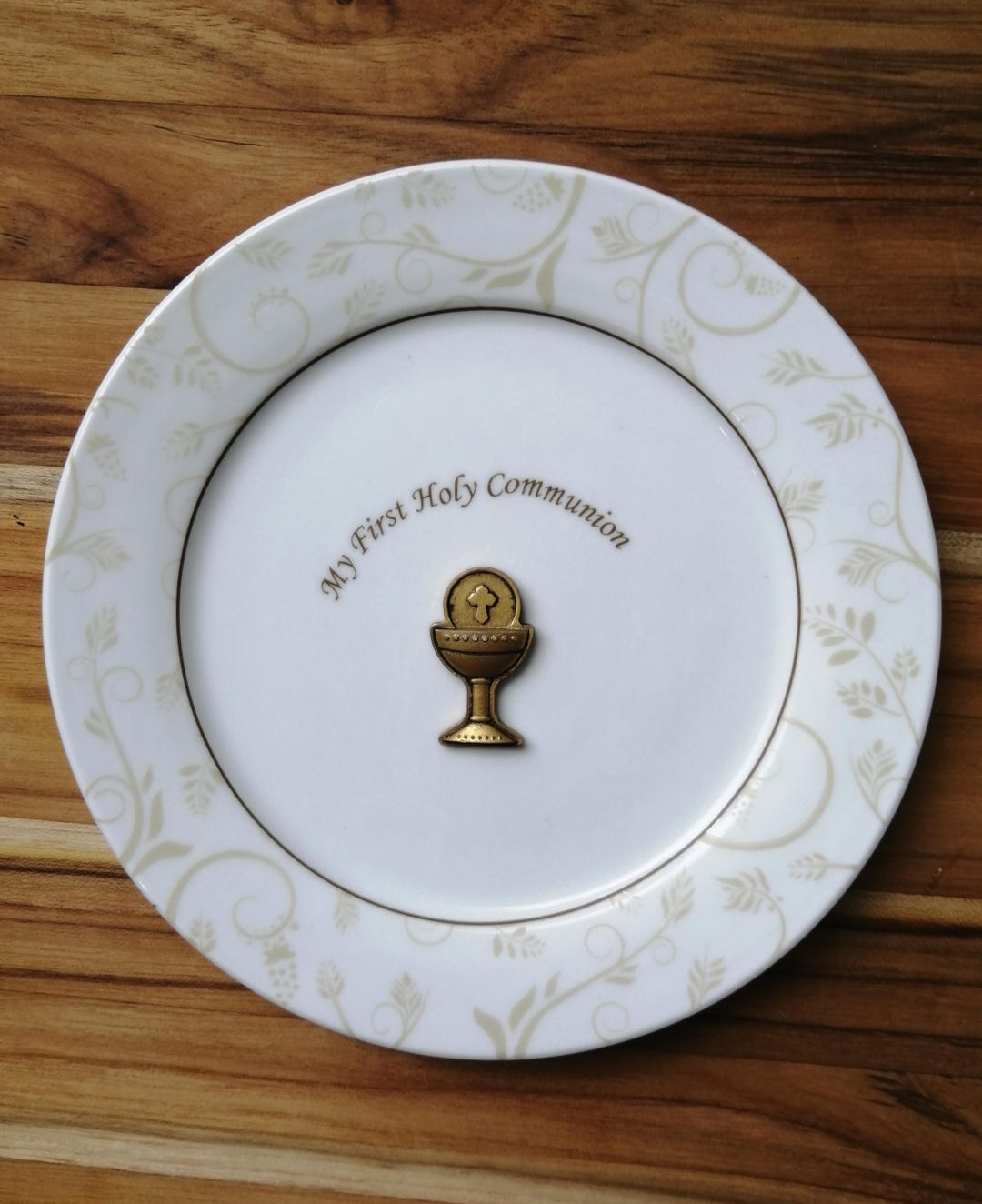 My First Holy Communion Plate Blessed Sacrament Vine & Branches Pattern ...