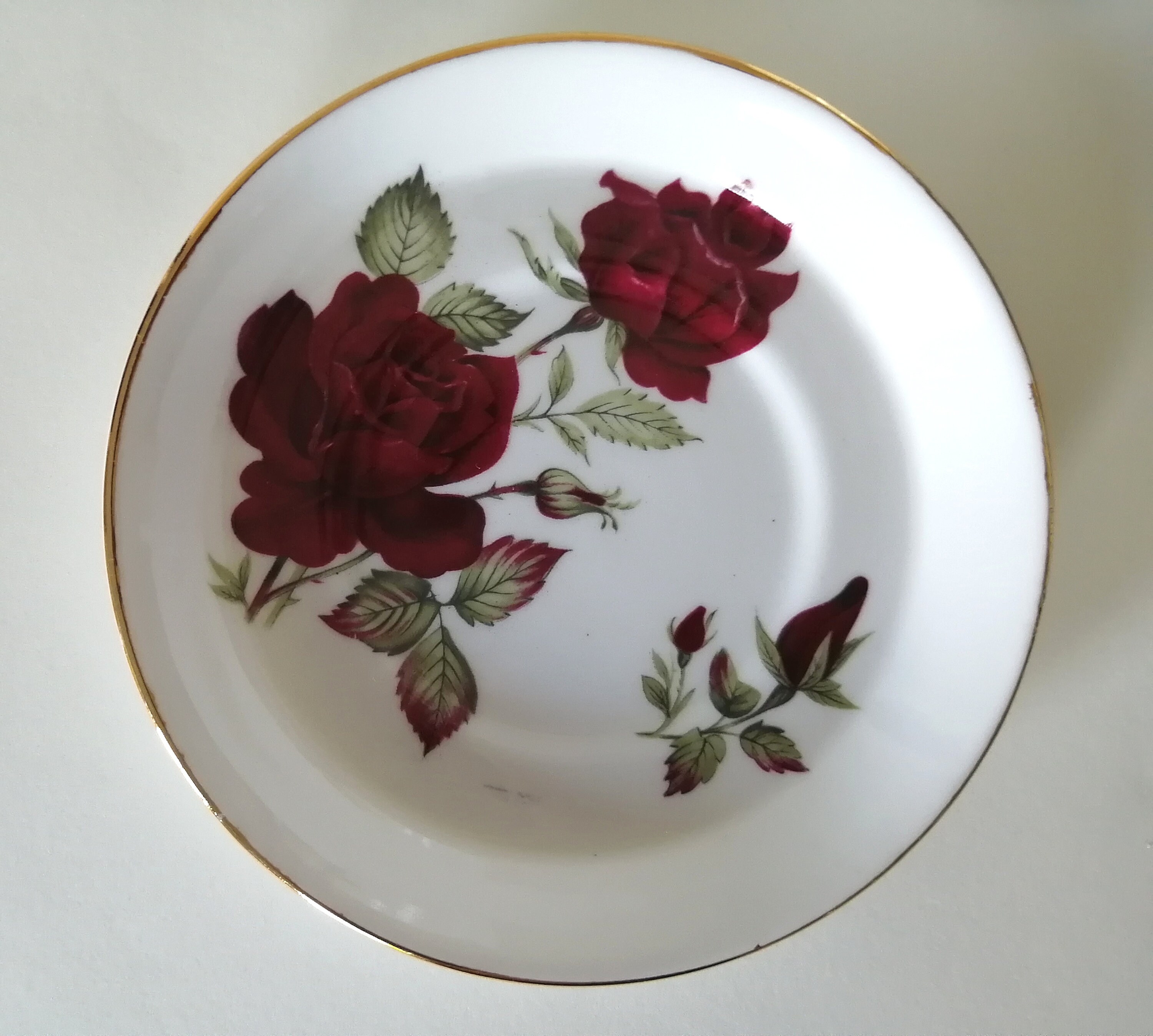 Sutherland Fine Bone China Stanffordshire England Red Rose Floral ...