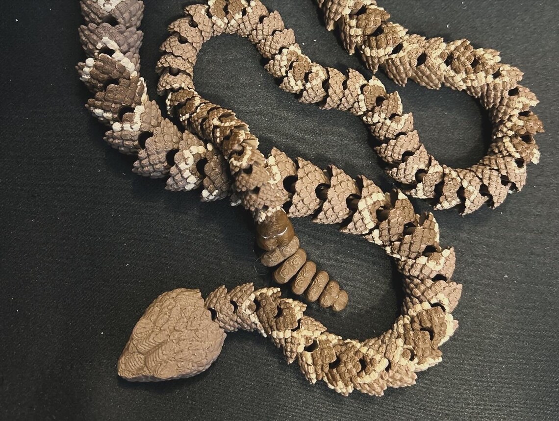 Custom 3D Printed Articulating Rattlesnake - Etsy