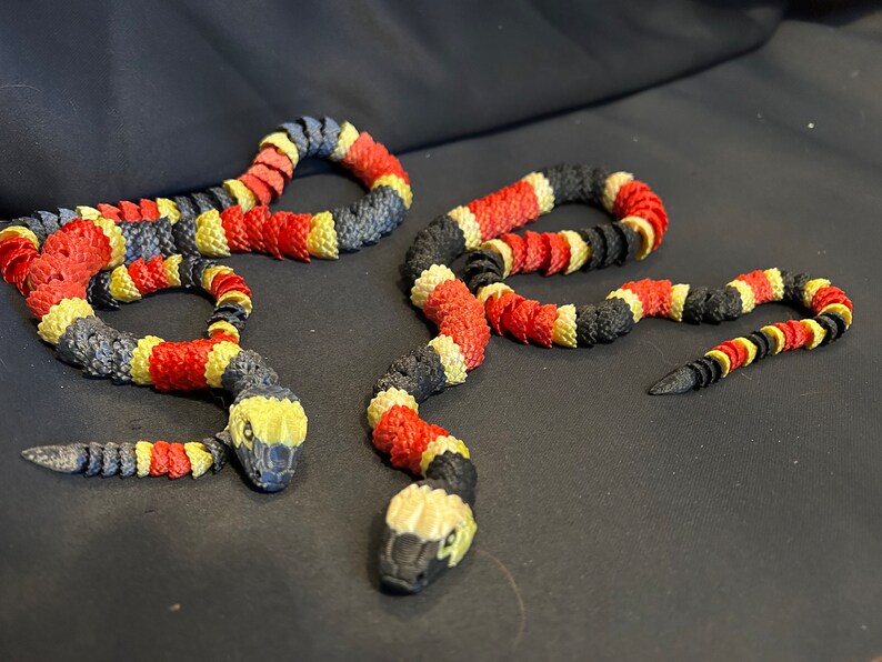 Custom 3D Printed Articulating Corral Snake - Etsy Custom 3D Printed Articulating Corral Snake - Etsy