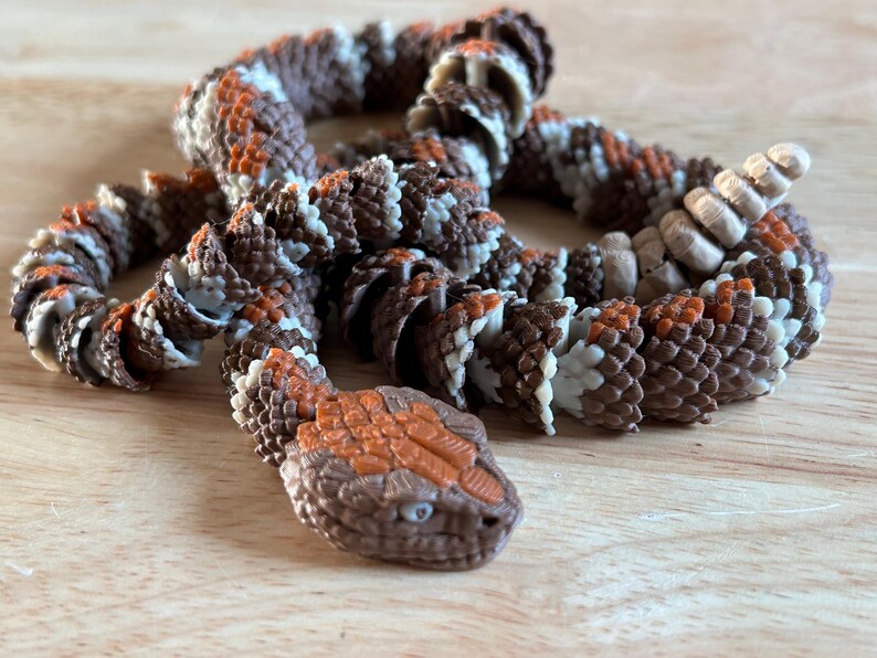 Custom 3D Printed Articulating Timber Rattlesnake - Etsy