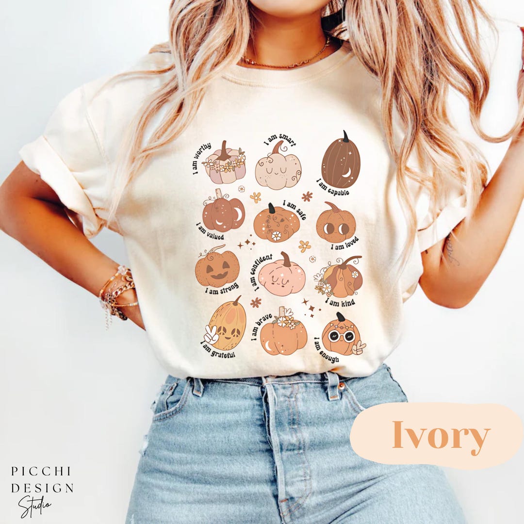 Positive Affirmation Pumpkins Halloween Shirt for Teachers Uplifting ...