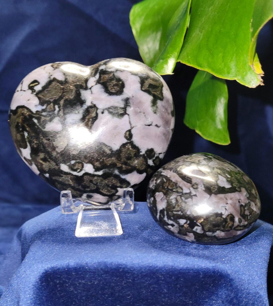 Beautiful Bundle of Merlinite|indigo Gabbro|heart and Palm Stone|gift ...