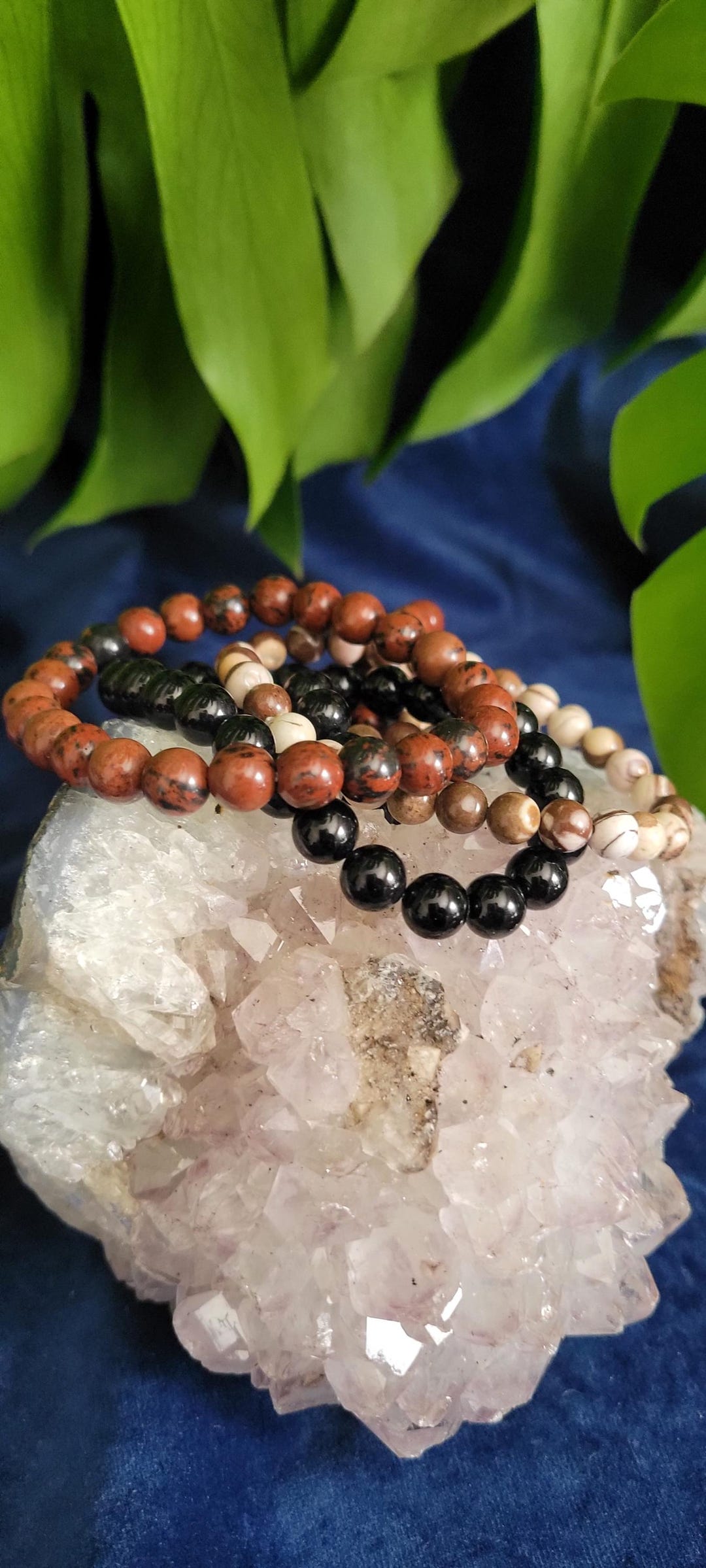 Set of (3) Grounding Gift Set | 6mm & 8mm Crystal Beaded Bracelets ...