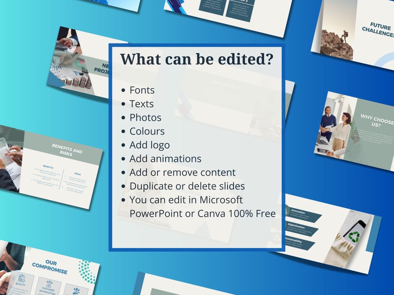 Editable Canva Template, Editable Powerpoint Template - Corporate ...