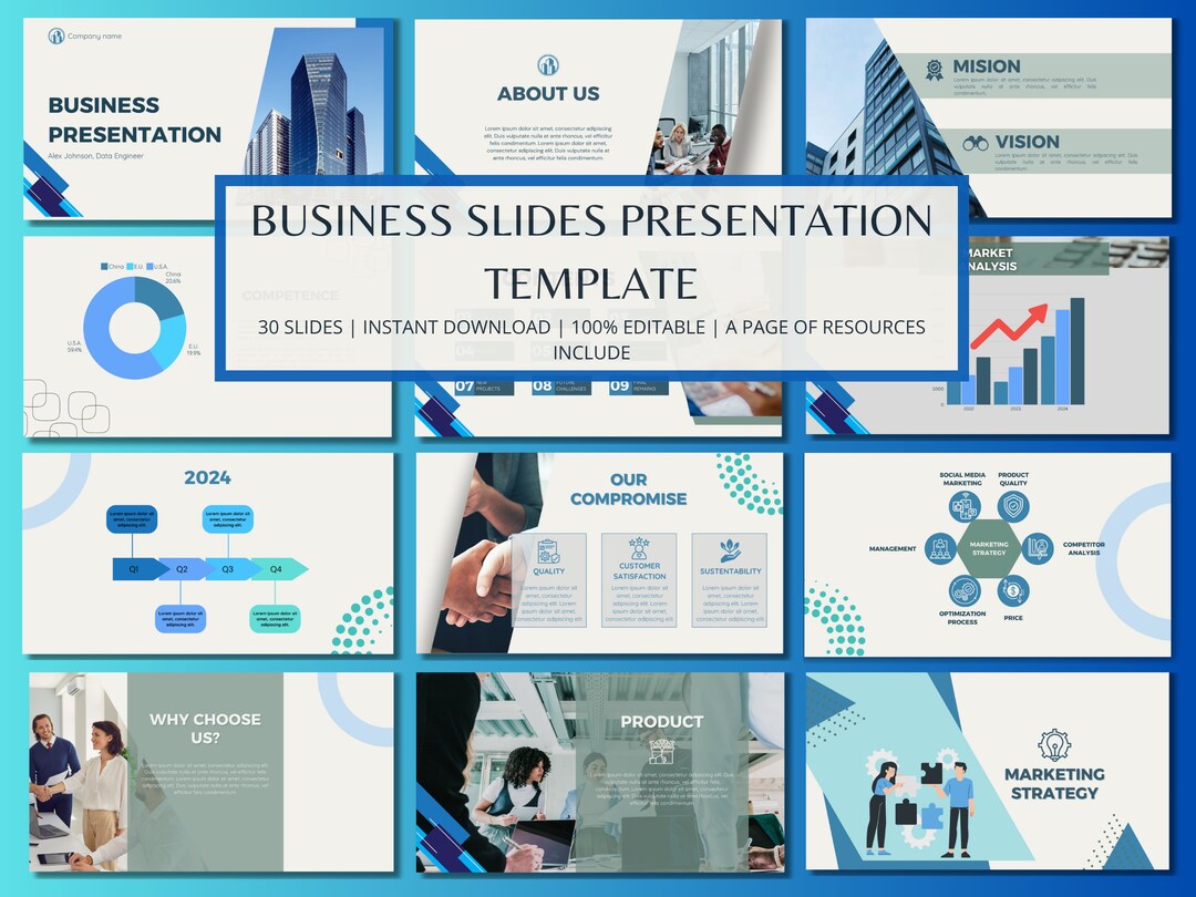 Editable Canva Template, Editable Powerpoint Template - Corporate ...