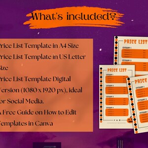 Price List Template Editable Social Media Price List for Halloween ...