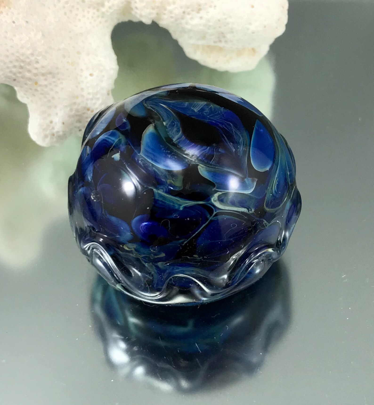 Dragon Scale Glass Paperweight Lampwork Paper Weight Blue - Etsy Canada