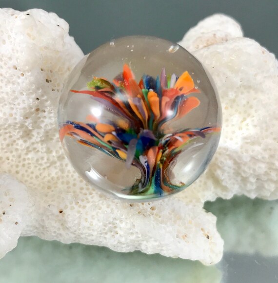 Glass Sculptures & Figurines Glass Art Rainbow Flower Implosion Marble ...