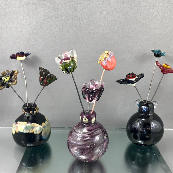 Blown Glass Flowers - Etsy