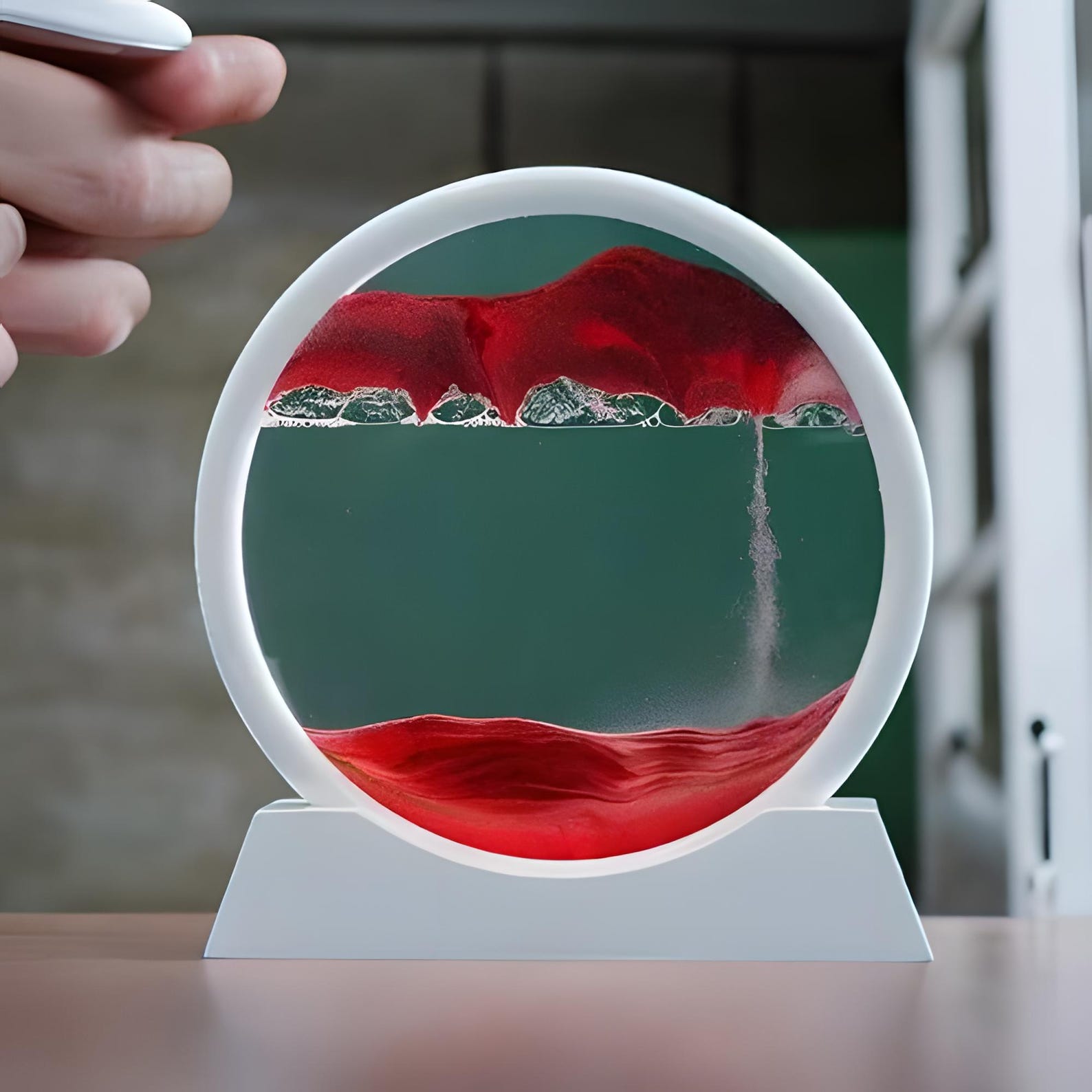 3D Moving Sand Art Round Glass, Deep Sea Sandscape Hourglass, Quicksand ...