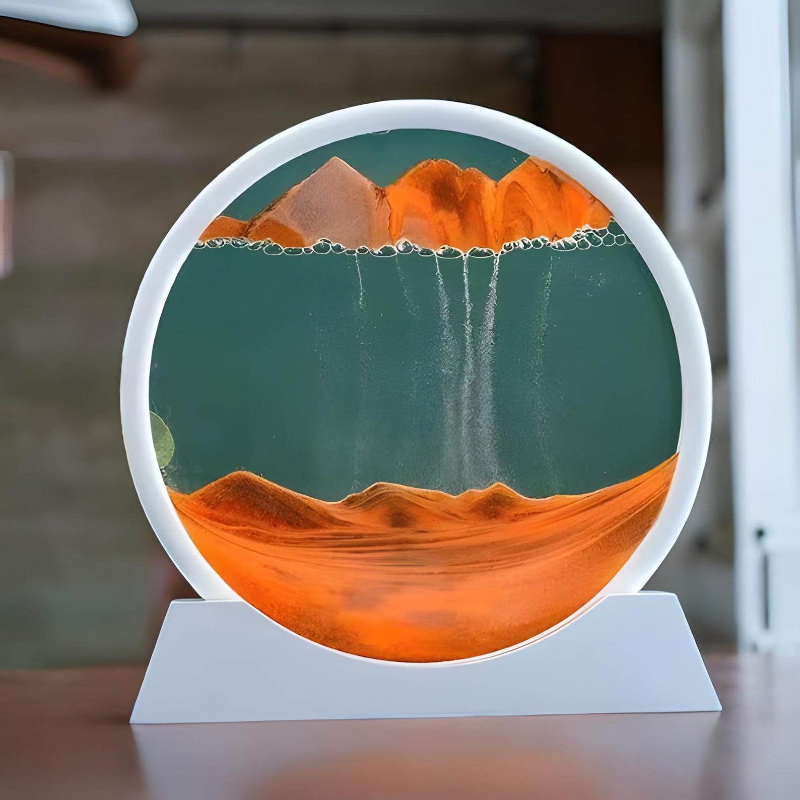 3D Moving Sand Art Round Glass, Deep Sea Sandscape Hourglass, Quicksand ...