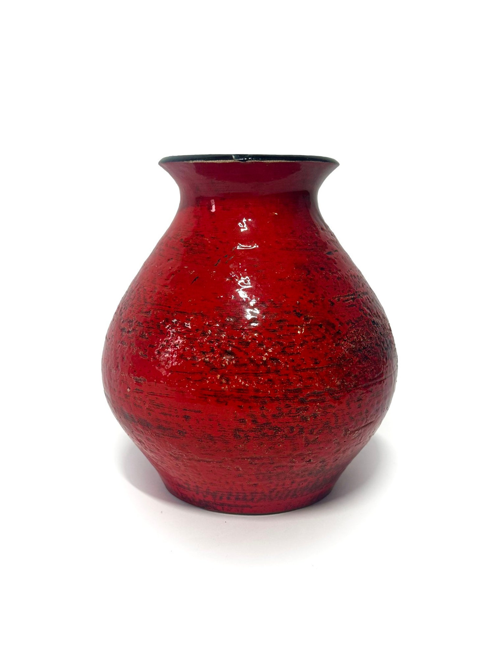 Mid Century Modern Bright Red Pottery Vase 1960's/1970’s Bright Red ...
