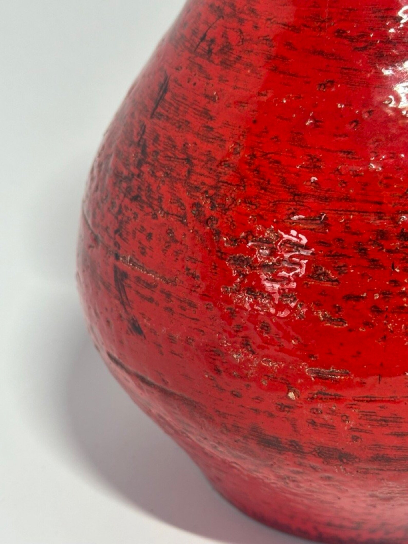 Mid Century Modern Bright Red Pottery Vase 1960's/1970’s Bright Red ...