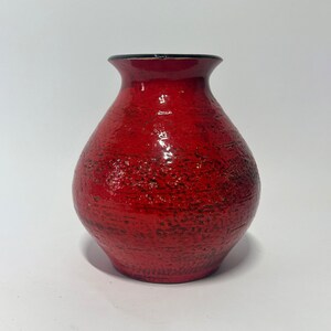 Mid Century Modern Bright Red Pottery Vase 1960's/1970’s Bright Red ...