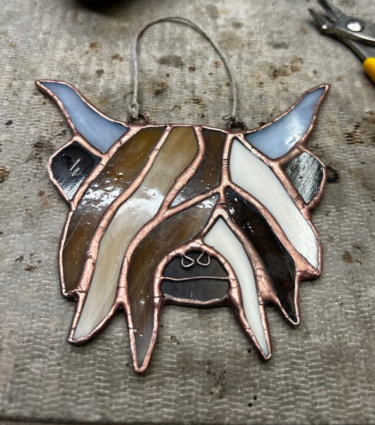 Highland Cow Stained Glass Pattern - Etsy