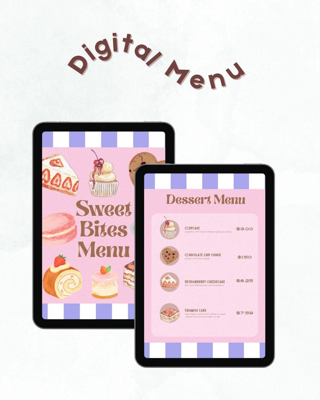 Menu Template | Printable Menu Template, Digital Menu Template, Cute ...