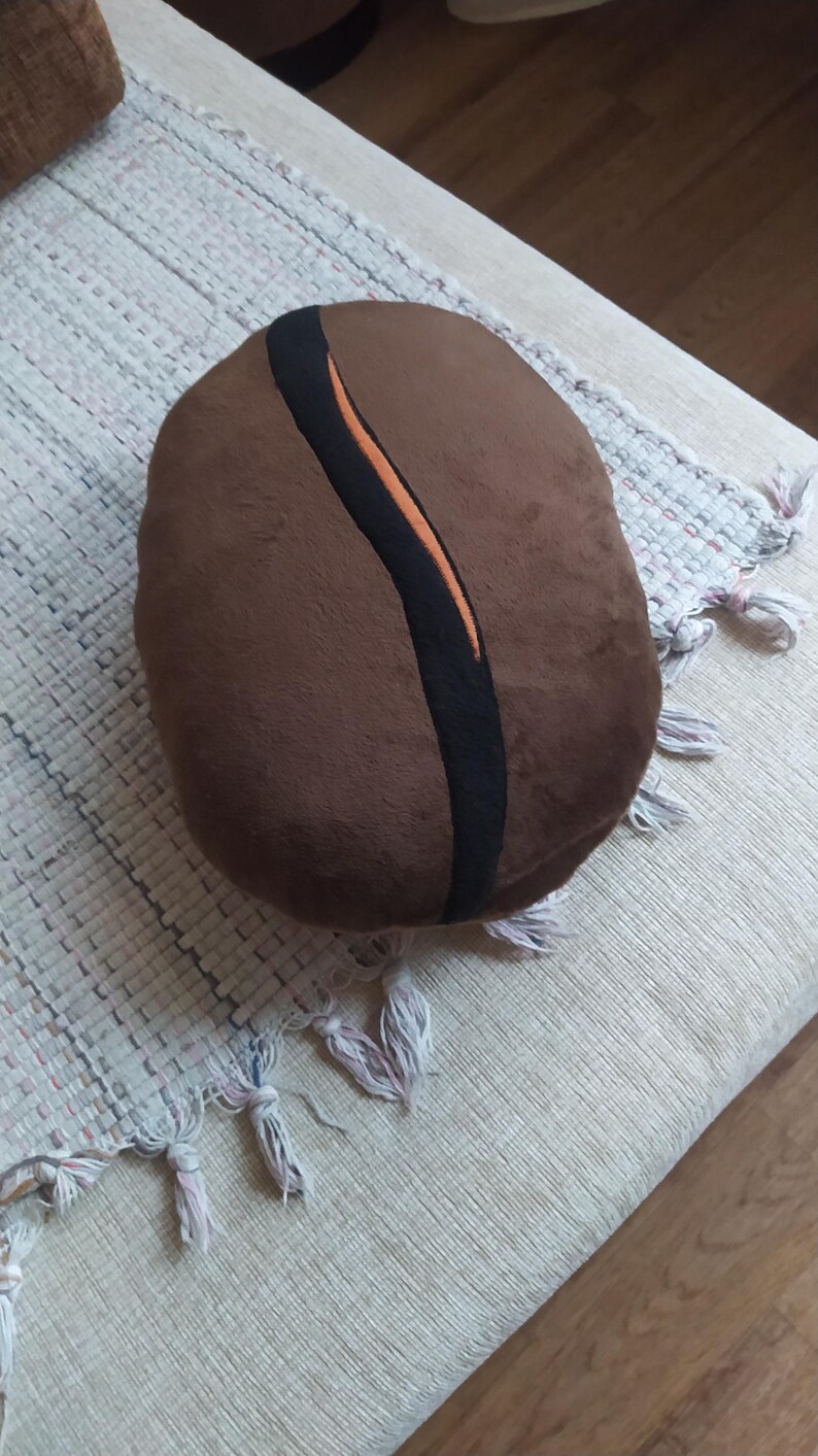 Coffee Bean Plush Cushion: Unique Coffee Lover Gift (35x25 Cm) - Etsy