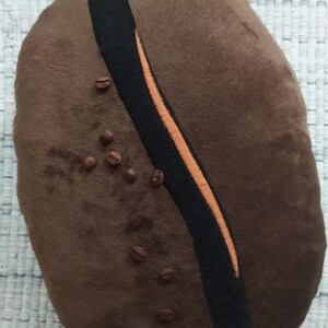Coffee Bean Plush Cushion: Unique Coffee Lover Gift (35x25 Cm) - Etsy