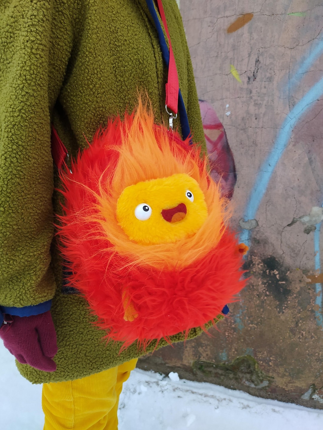 Calcifer Shoulder Bag Howls Moving Castle - Red Demon Designer Bag ...