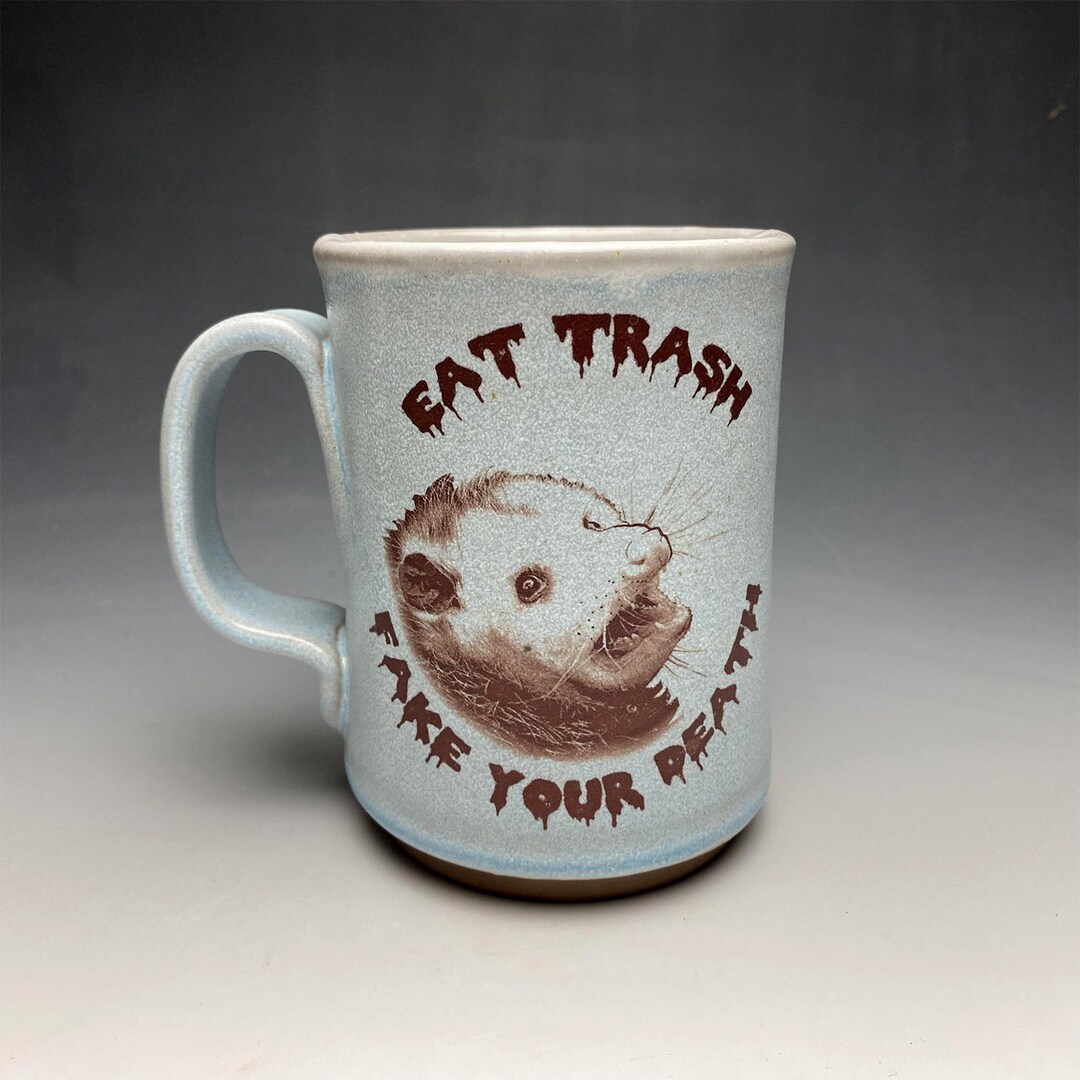 Mustache Mug Eat Trash Left Handed - Etsy