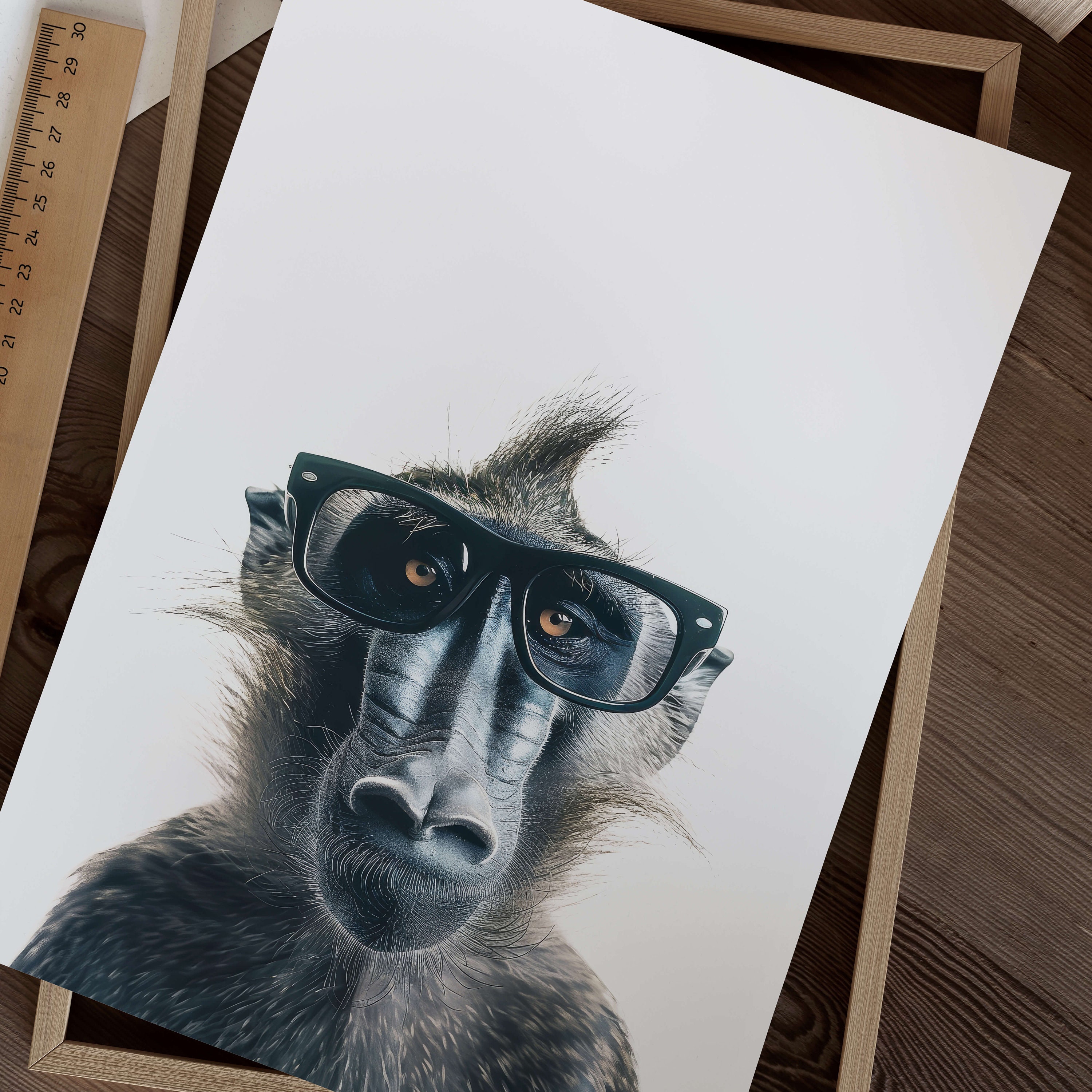 Baboon in Sunglasses Print, Baboon Print, Baboon Poster, Funny Baboon ...