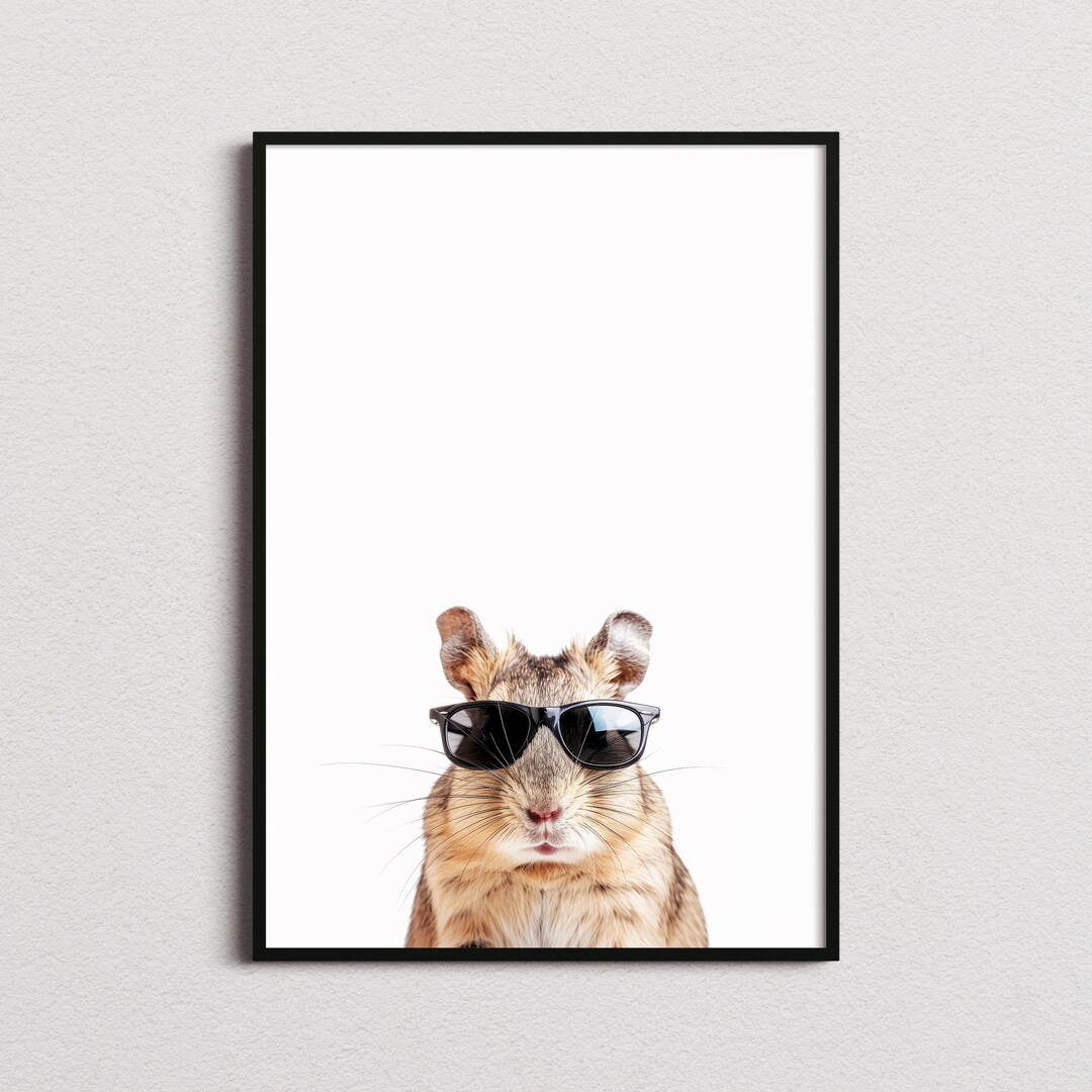 Gerbil in Sunglasses Print, Gerbil Print, Gerbil Poster, Funny Gerbil ...