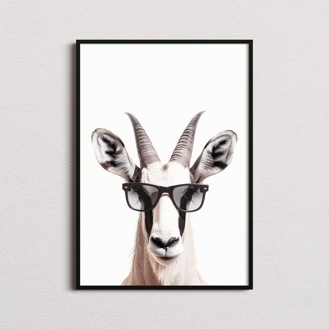 Oryx in Sunglasses Print, Oryx Print, Oryx Poster, Funny Oryx Print ...